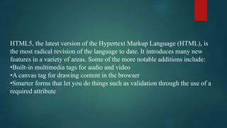 HTML5 New Tags | PPT