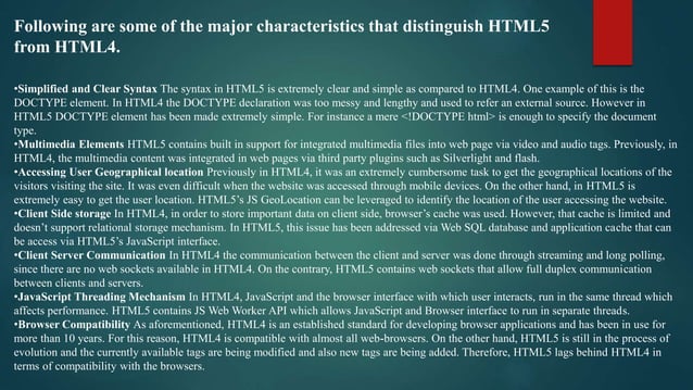HTML5 New Tags | PPT