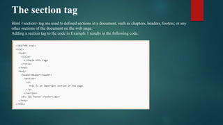 HTML5 New Tags | PPTX