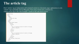 HTML5 New Tags | PPT