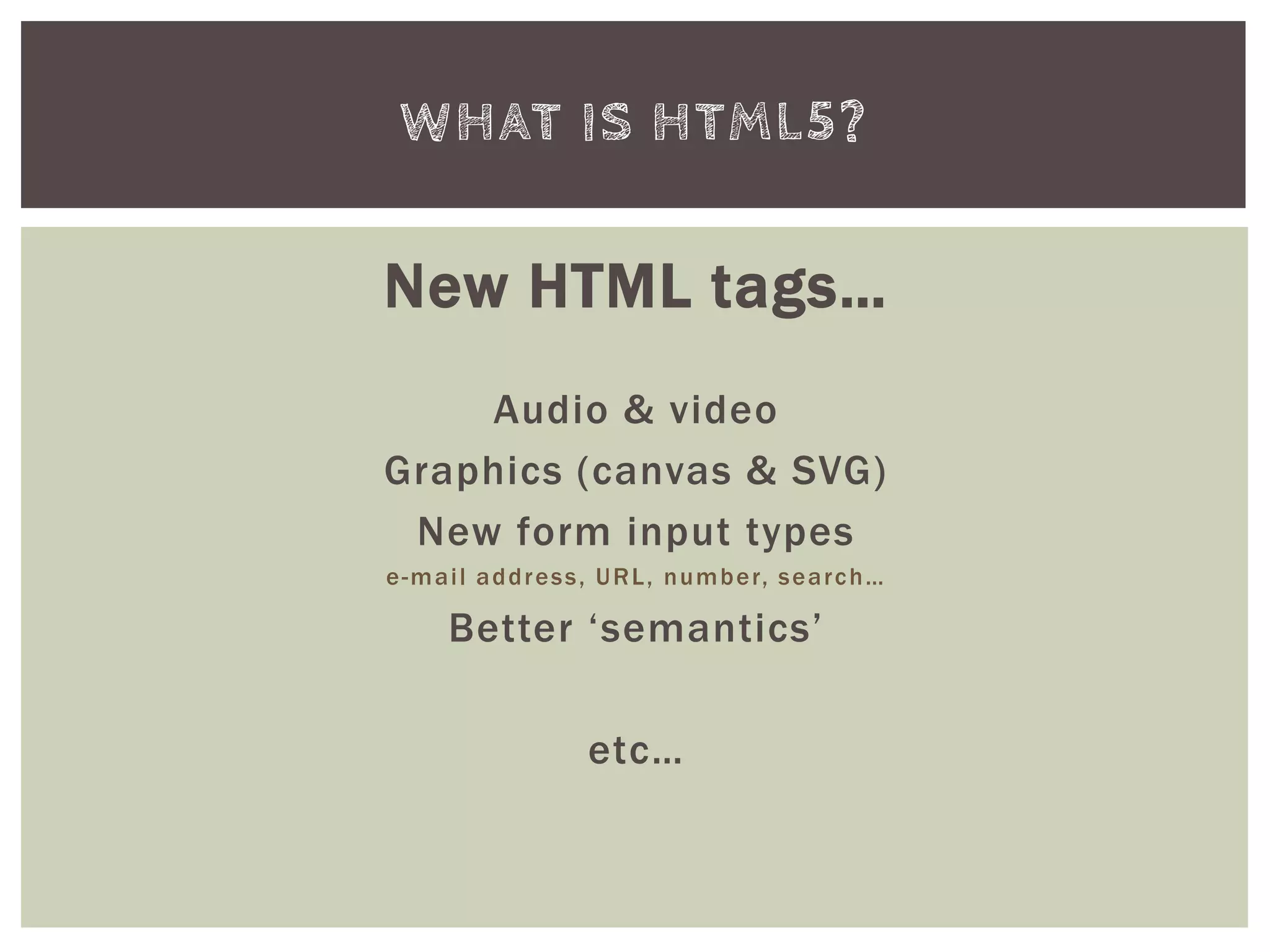 HTML5: a quick overview | PPT