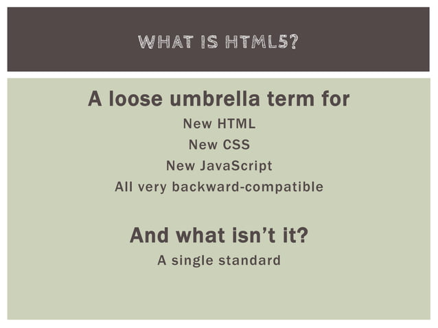 HTML5: a quick overview | PPT