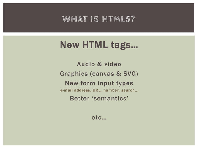 HTML5: a quick overview | PPT
