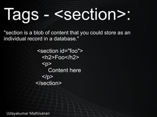 Html5 Exploring -- by Udayakumar Mathivanan | PPT