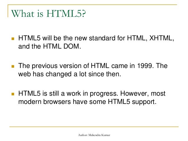 Html 5 Introduction