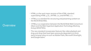 Html5 overview | PPT