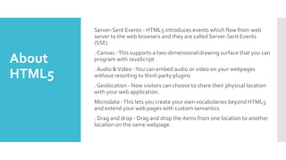 Html5 overview | PPT