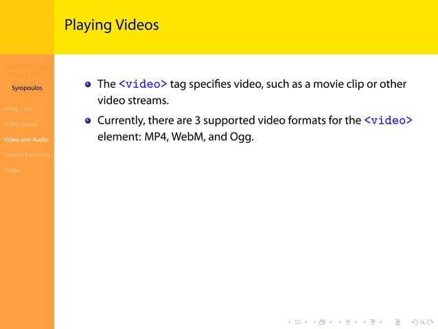 Introduction to HTML5: Part II | PPT