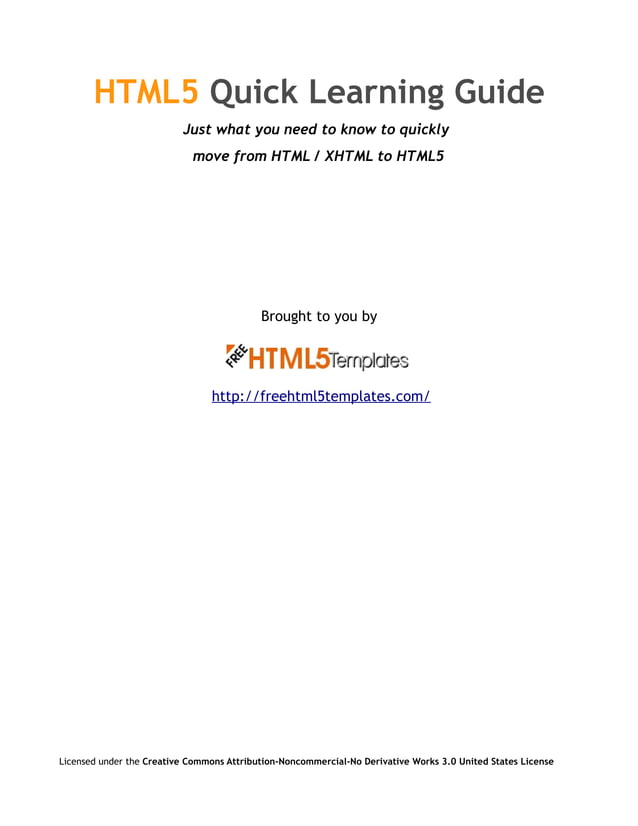 Html5 quick-learning-quide | PDF