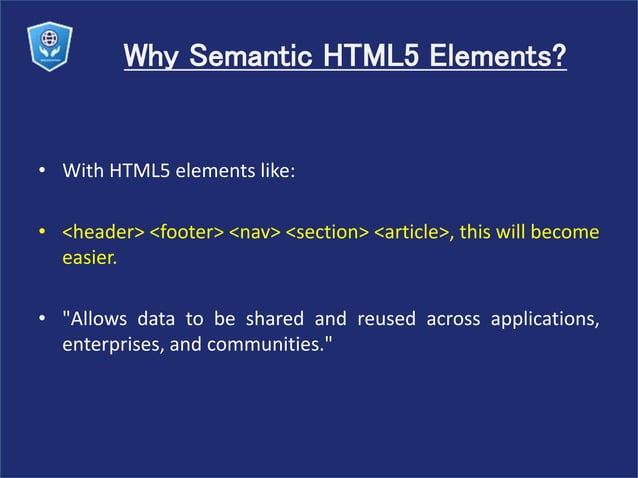 Html5 semantics | PPTX