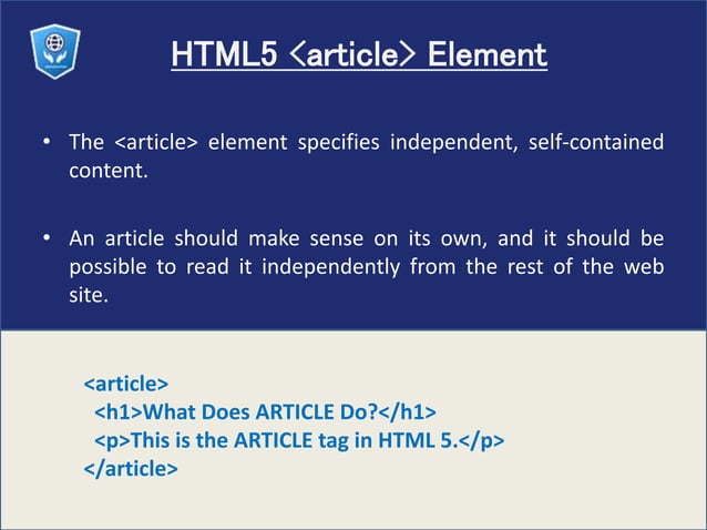Html5 semantics | PPTX