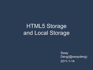 Html5 storage and browser storage | PPT