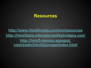 HTML5 Storage/Cache | PPT