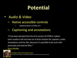 HTML 5 Accessibility | PPT | Web Design and HTML | Internet