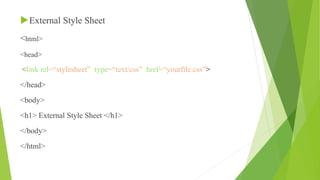 Html5 and css | PPT