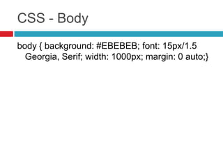 Tutorial: Html5 And Css3 Site | PPT