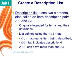 Organizing Content with Lists and Tables | PPT