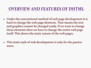 HTML5 and DHTML | PPT