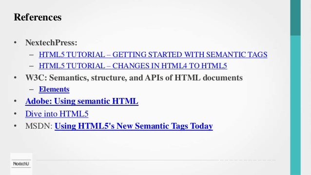 HTML Semantic Tags