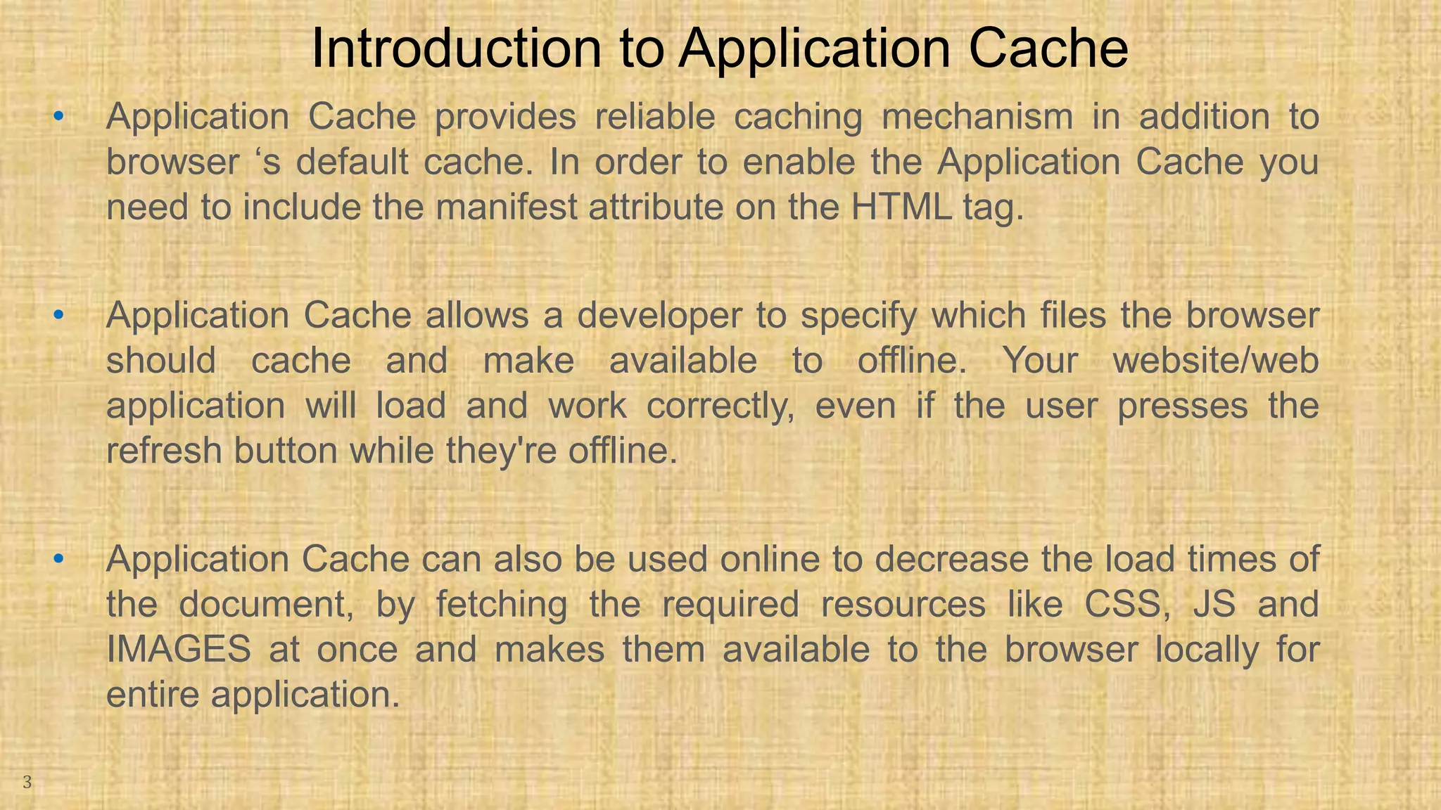 Html5 cache mechanism & local storage | PPT