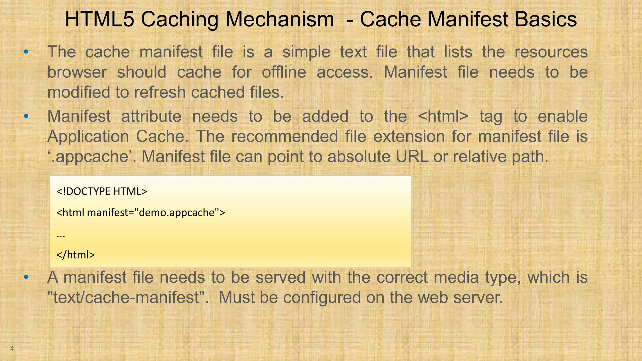 Html5 cache mechanism & local storage | PPT
