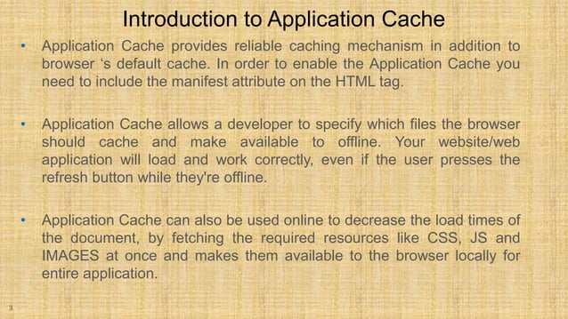 Html5 cache mechanism & local storage | PPT