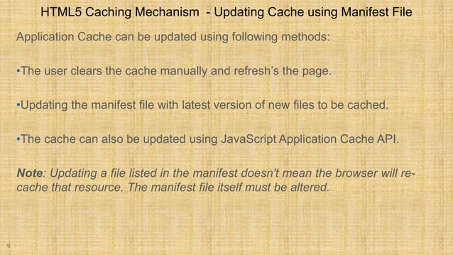 Html5 cache mechanism & local storage | PPT