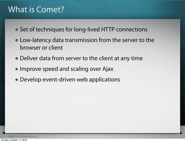 Intro to WebSockets and Comet | PDF