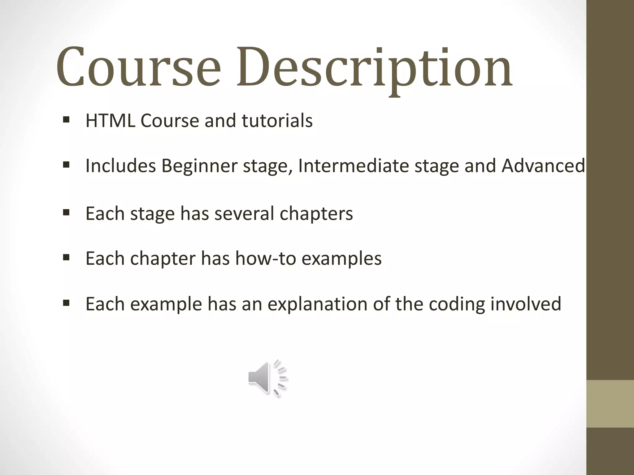 Html5 course -Kip Academy | PPTX