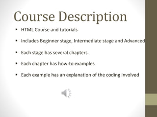 Html5 course -Kip Academy | PPTX