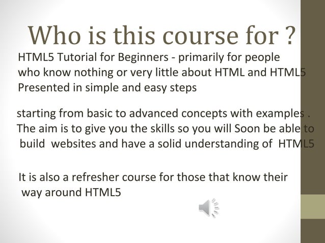 Free Html5 Tutorials -Simple and Easy Step by Step Instructions | PPT
