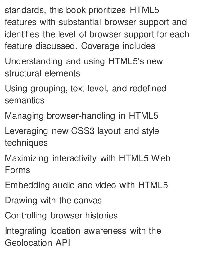 Html5 developer's cookbook (developer's library) 1st edition pdf ebook ...