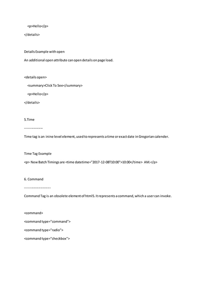 Html5 examples | DOCX | Web Design and HTML | Internet