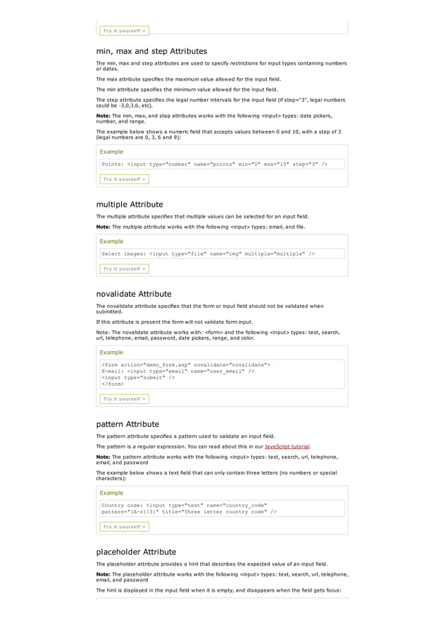 Html5 form attributes | PDF