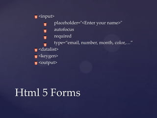 Html 5 Forms | PPT