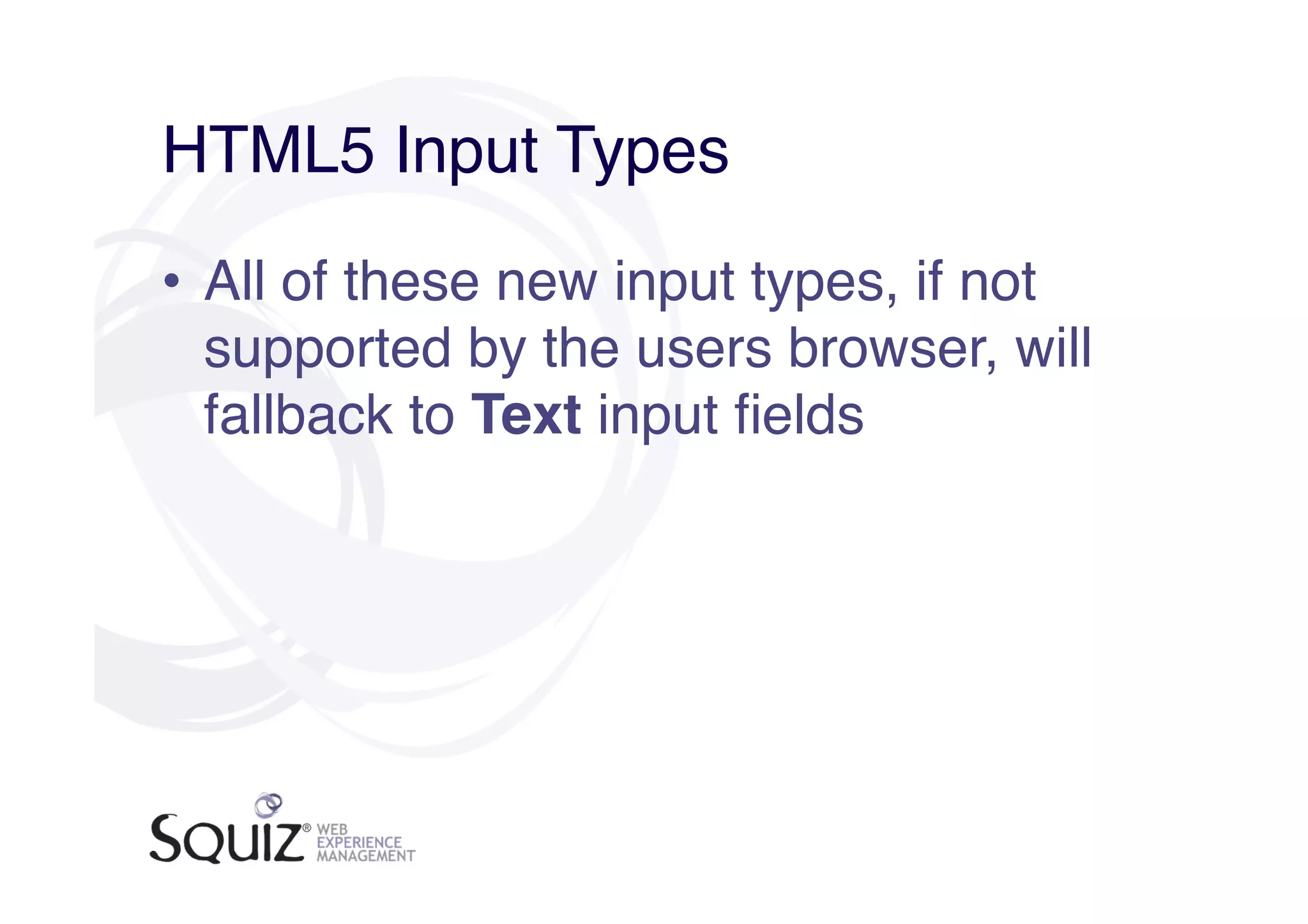 Html5 Forms in Squiz Matrix - Dave Letorey | PPT