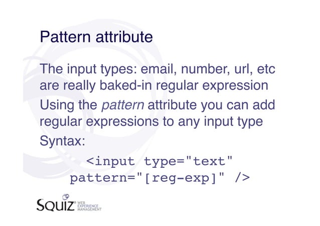 Html5 Forms in Squiz Matrix - Dave Letorey | PPT