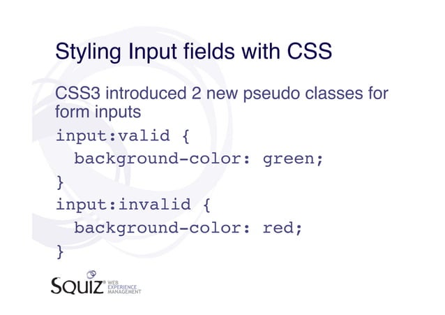 Html5 Forms in Squiz Matrix - Dave Letorey | PPT