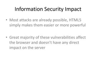 HTML5 for Security Folks | PPT
