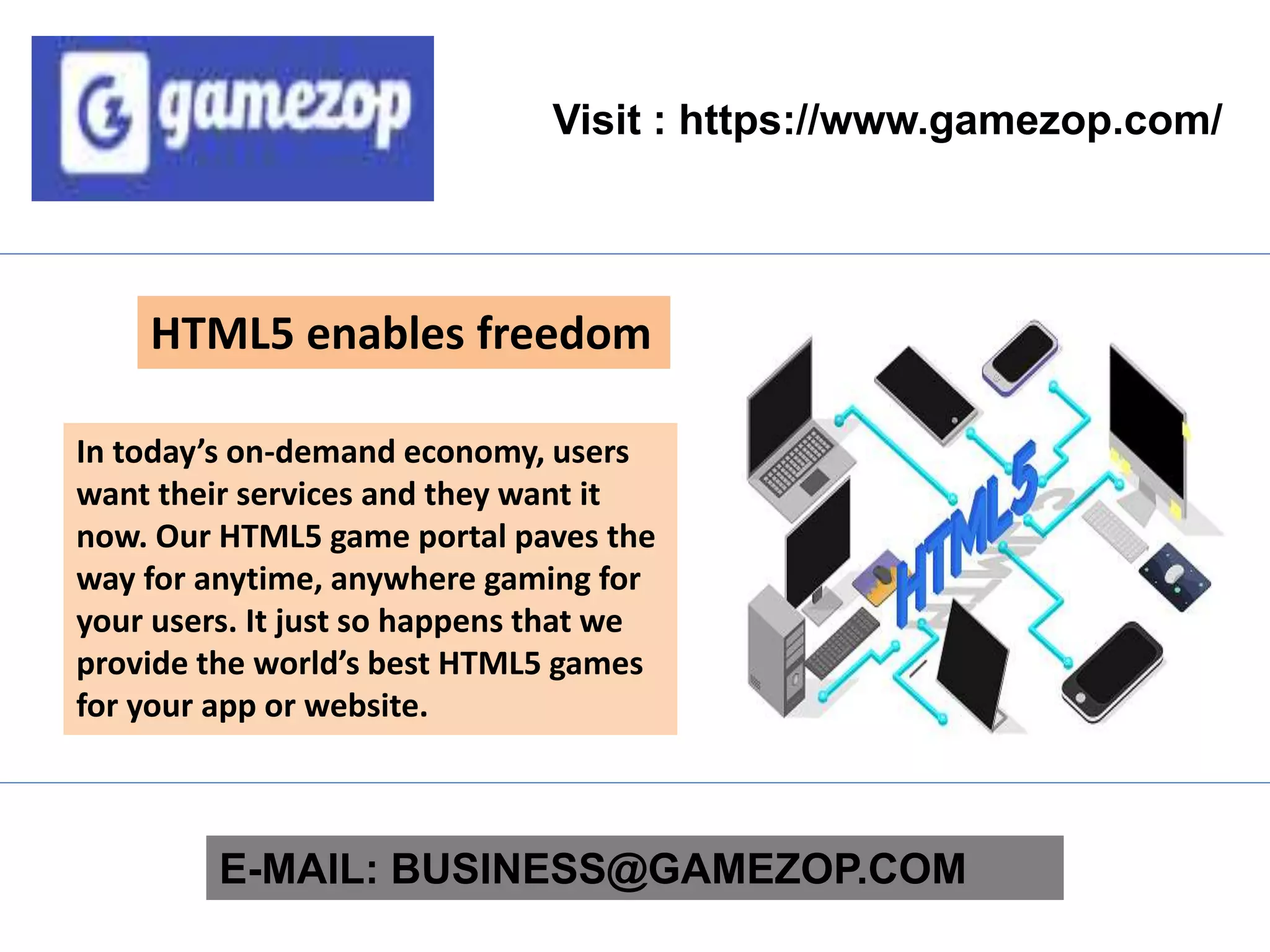 Html5 games | PPTX | Mobile Games | Video Gaming