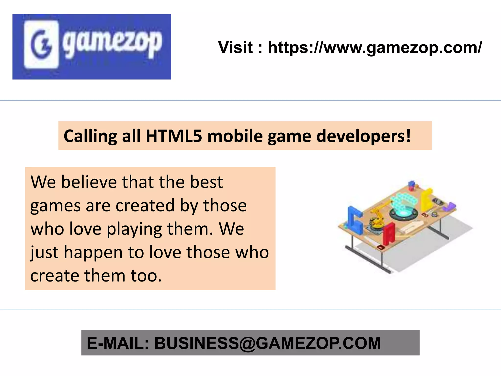 Html5 games | PPTX | Mobile Games | Video Gaming