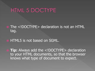 HTML5 introduction | PPTX | Web Design and HTML | Internet