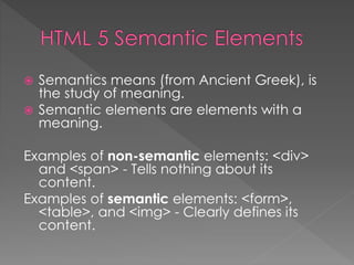 HTML5 introduction | PPTX | Web Design and HTML | Internet