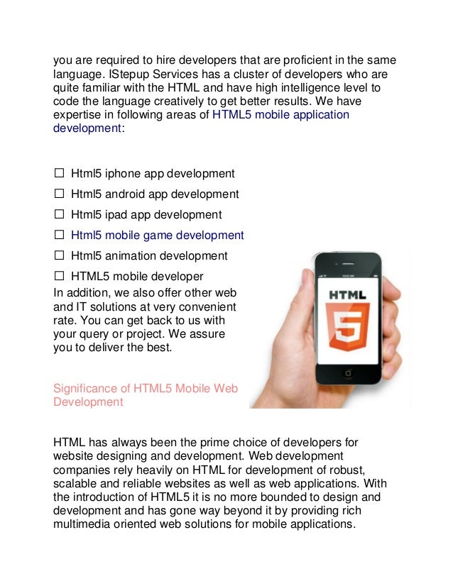 Html5 iStepup Services Training