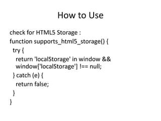 Html5 local storage | PPT