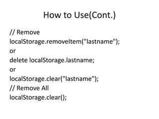 Html5 local storage | PPT