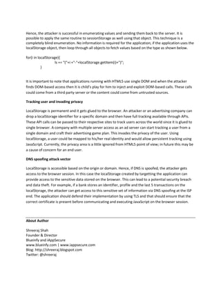 Html5 localstorage attack vectors | PDF