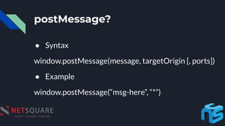 HTML5 Messaging (Post Message) | PPT