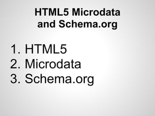 HTML5 Microdata and Schema.org