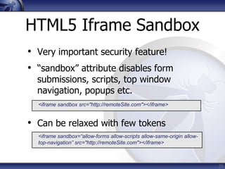 Html5 security | PPTX | Web Design and HTML | Internet